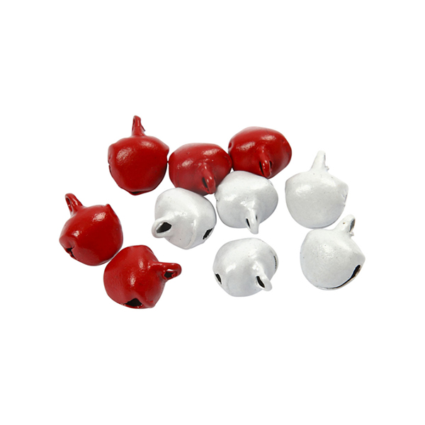 Metallikoriste: Kulkuset, pun./valk. 50 kpl - Koristeet ...